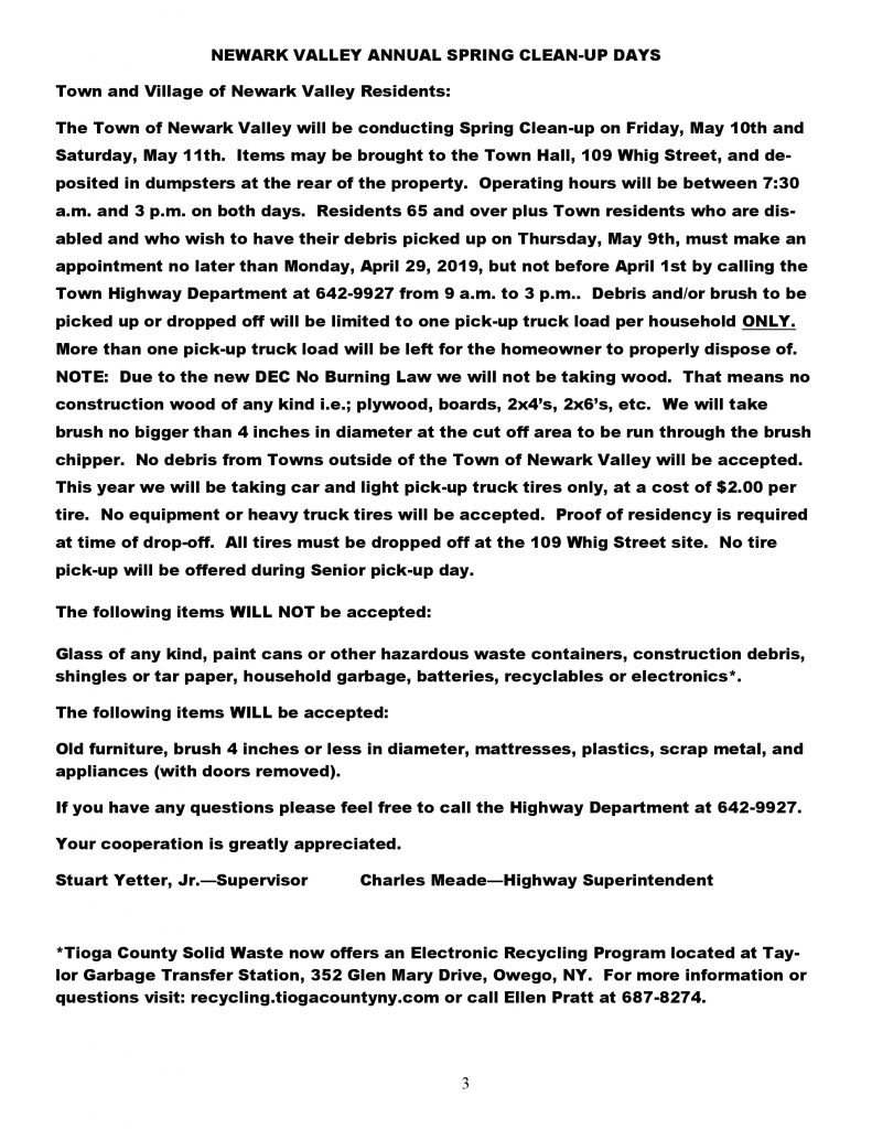 Village of Newark Valley - Tioga County - New York